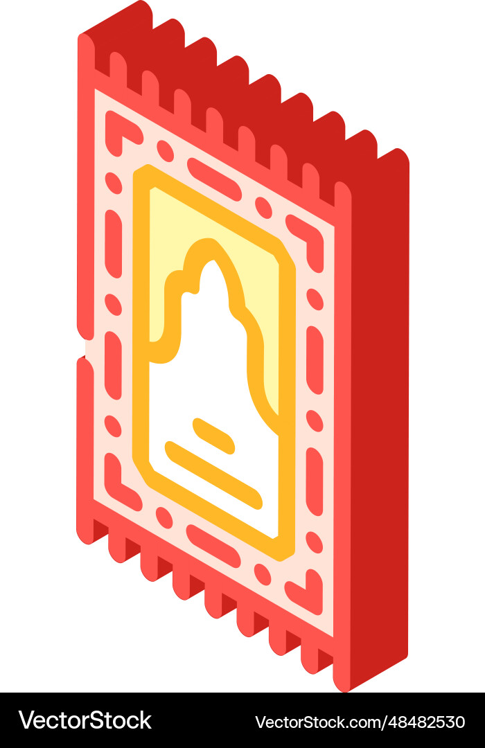 Prayer mat islam muslim isometric icon Royalty Free Vector