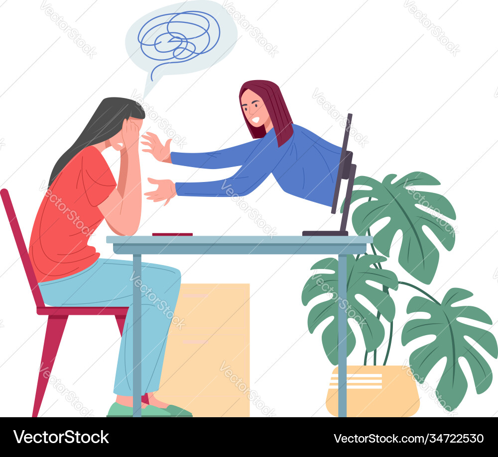 Psychological support online for cartoon character