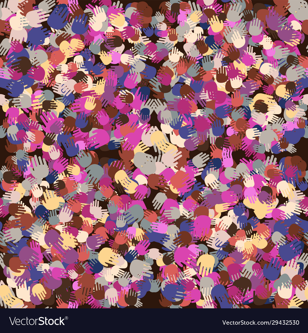Seamless pattern colored hands image Royalty Free Vector