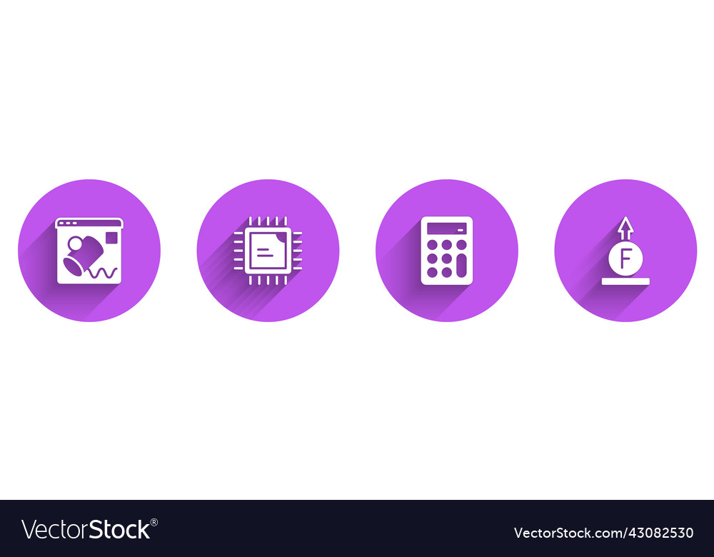 Set data visualisation processor cpu calculator Vector Image Set data visualisation processor cpu calculator Vector Image