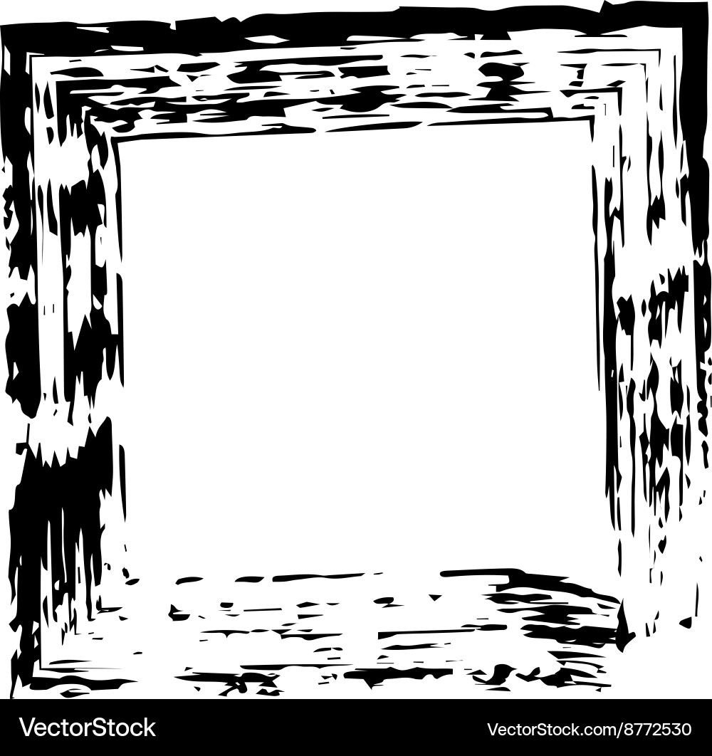 Square frame brush grunge paint watercolour Vector Image