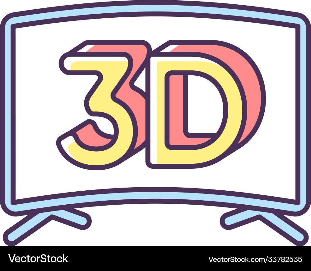 3d television rgb color icon Royalty Free Vector Image