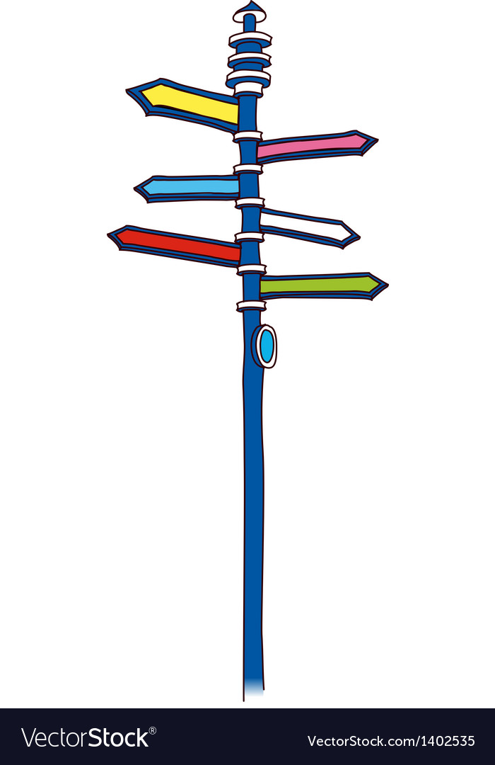 A guide post stand Royalty Free Vector Image - VectorStock