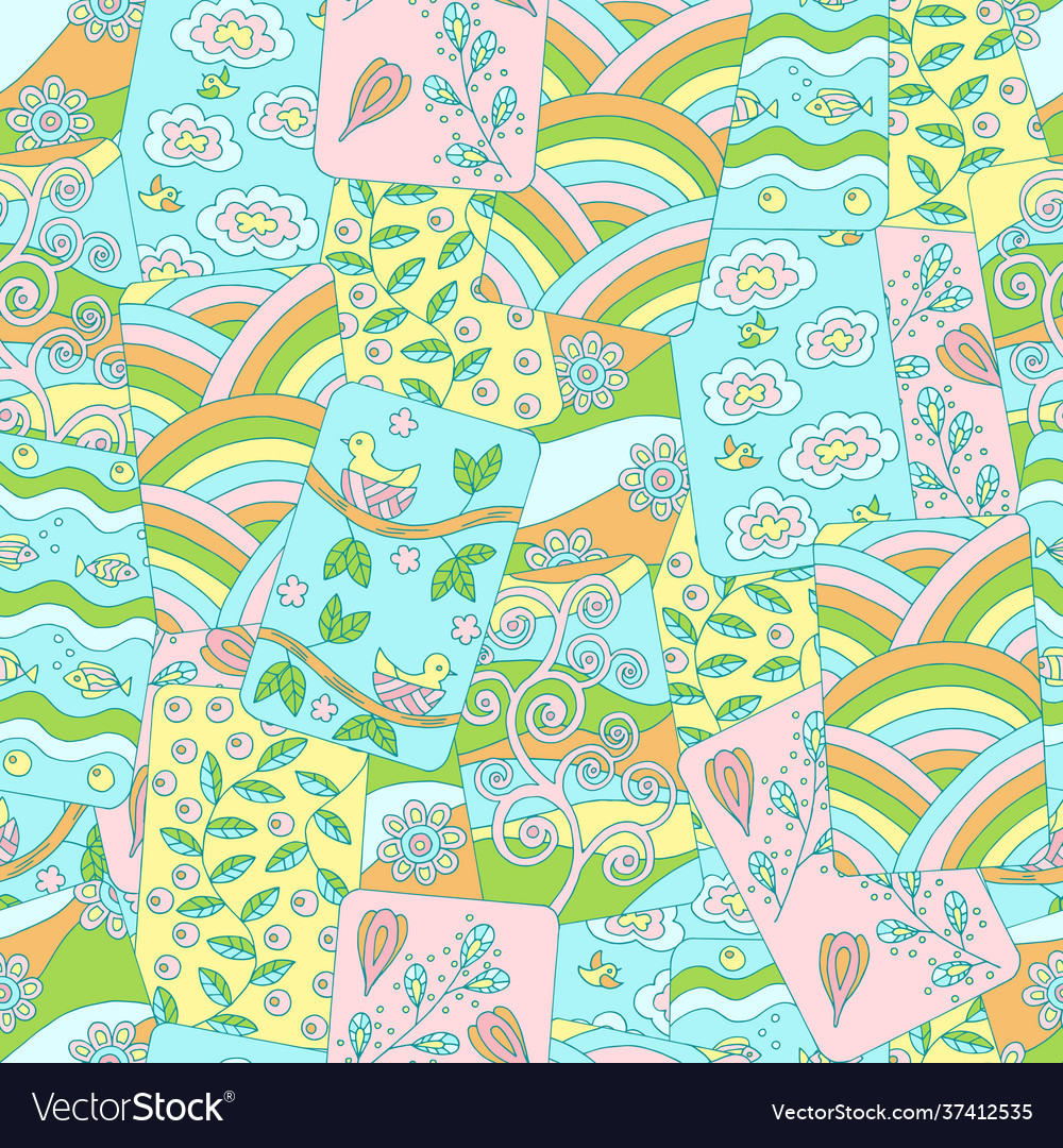 Abstract seamless pattern spring pictures Vector Image