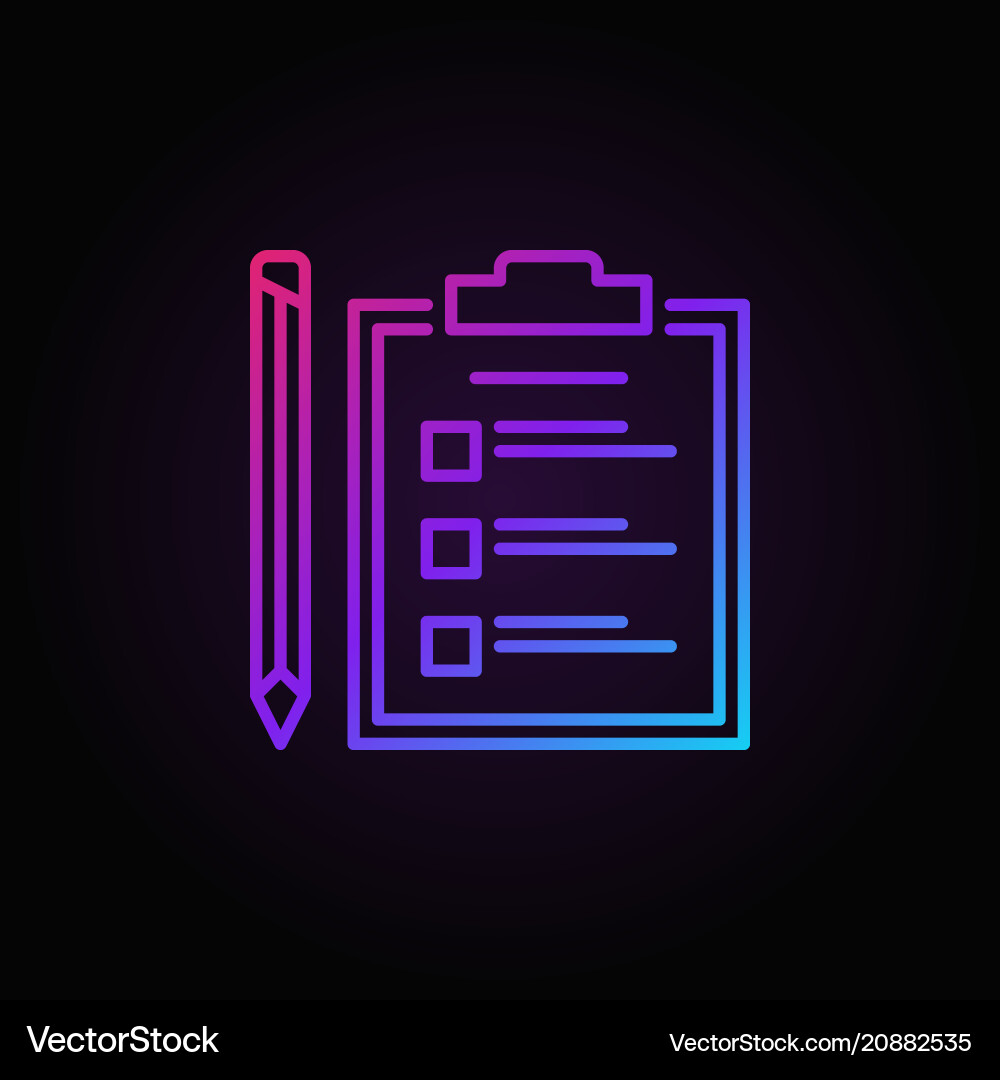 Clipboard with checklist and pencil colored Vector Image