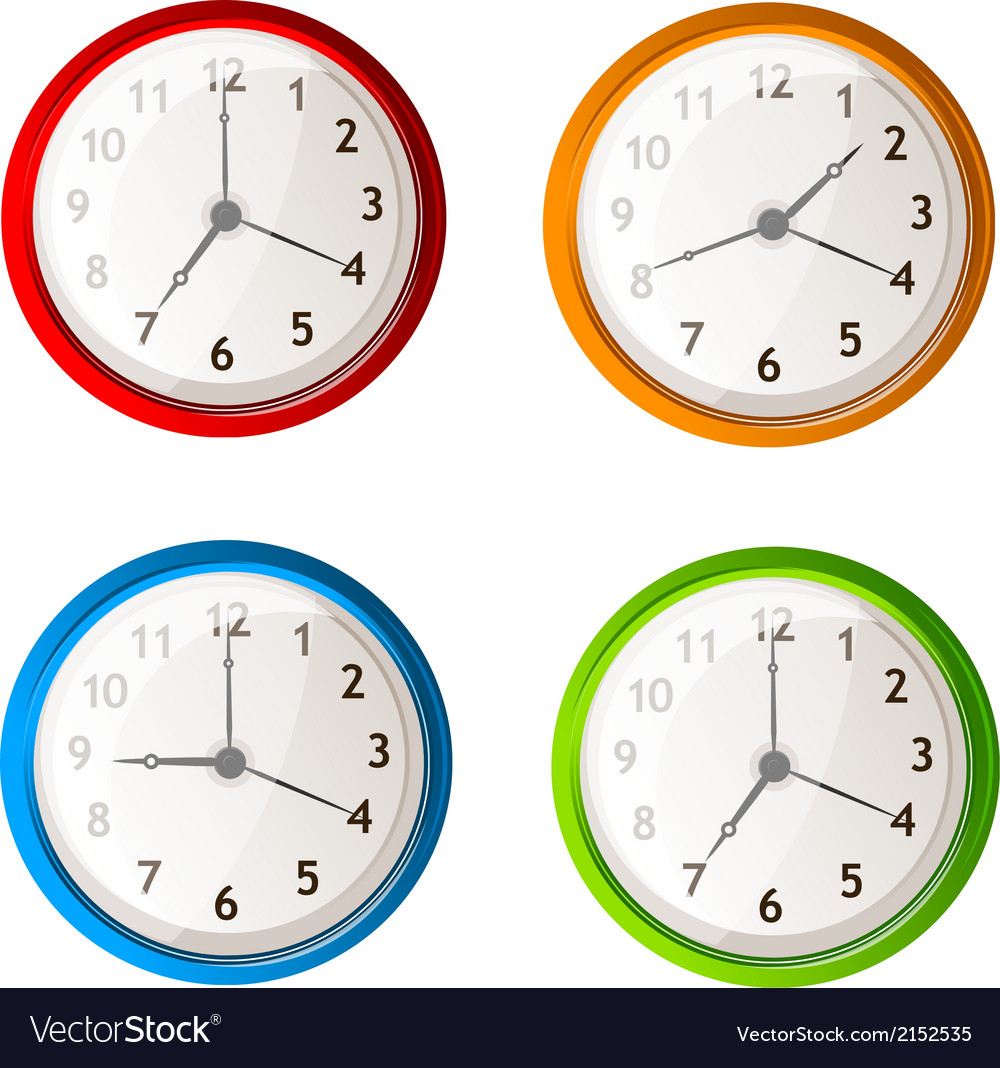 Different color timer icons Royalty Free Vector Image