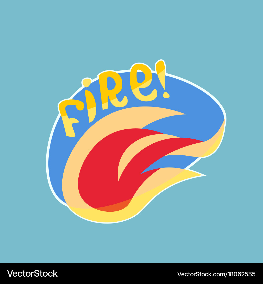 Fire sticker social media network message badges Vector Image