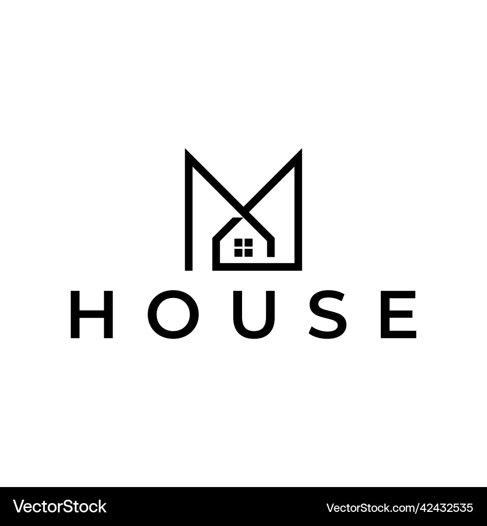 Letter m house logo design Royalty Free Vector Image