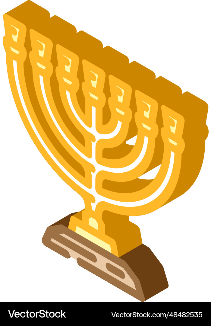 Menorah jewish isometric icon Royalty Free Vector Image
