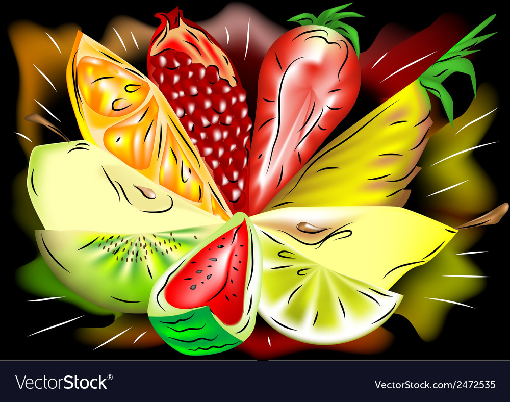 Mix fruit Royalty Free Vector Image - VectorStock