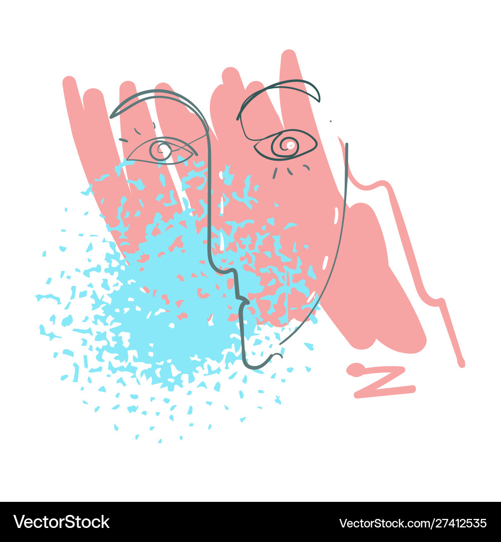 One line human portrait design hand drawn Vector Image