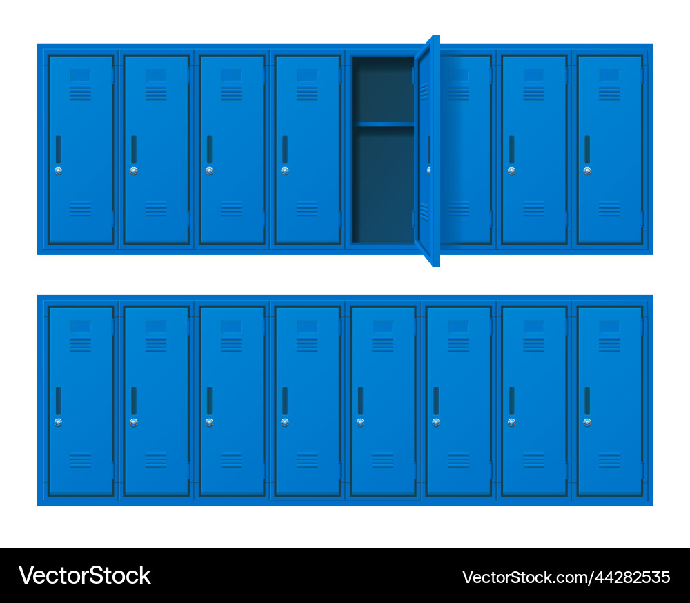 Realistic detailed 3d different blue school gym Vector Image