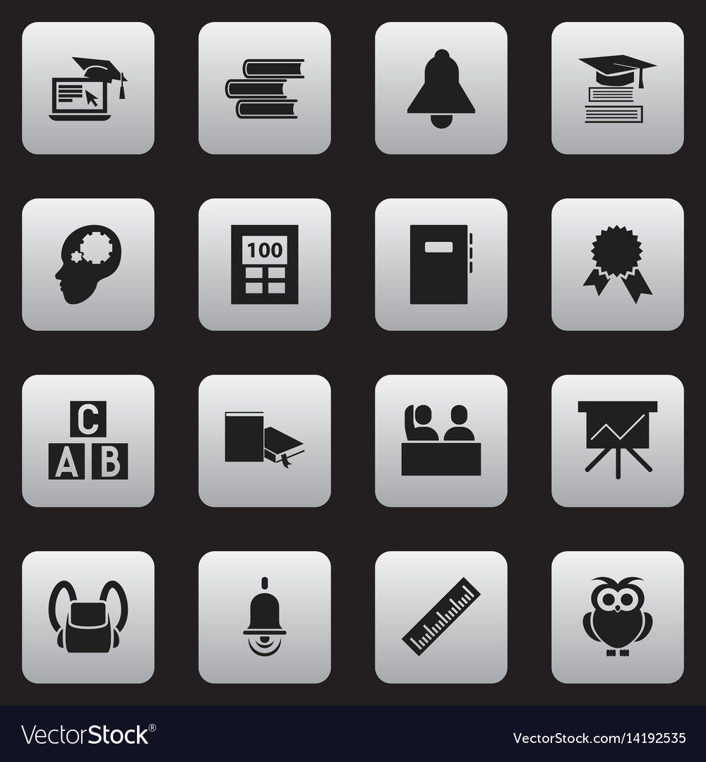 Set of 16 editable education icons includes Vector Image