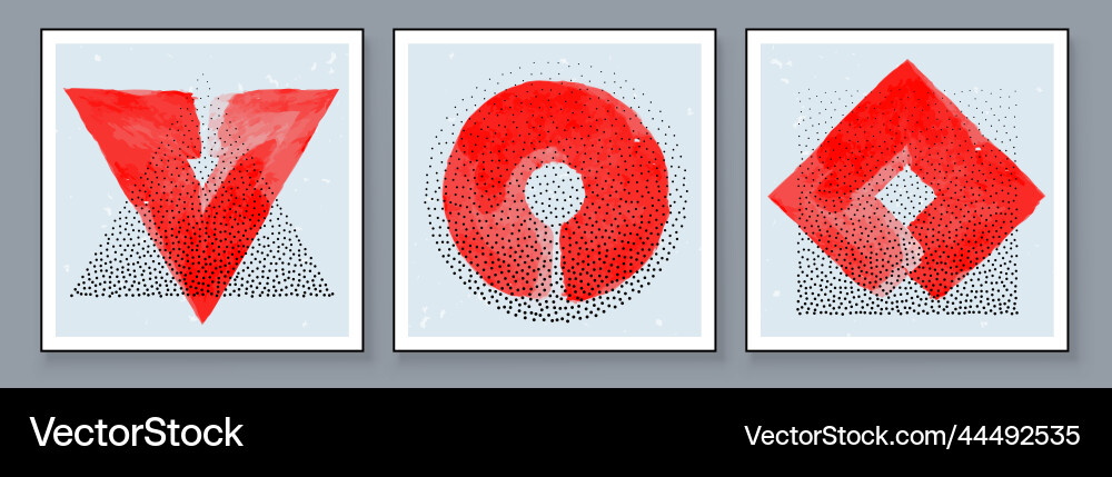 Set of abstract hand painted Royalty Free Vector Image