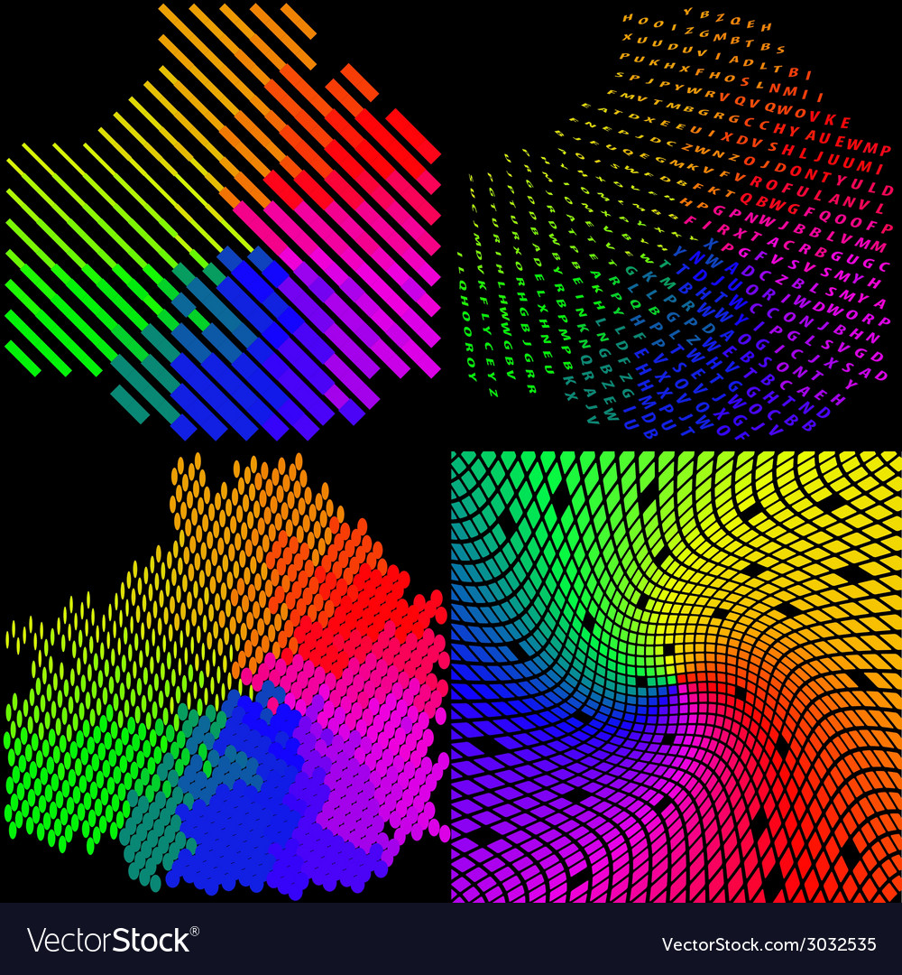 Set of abstract rainbow colorful background Vector Image