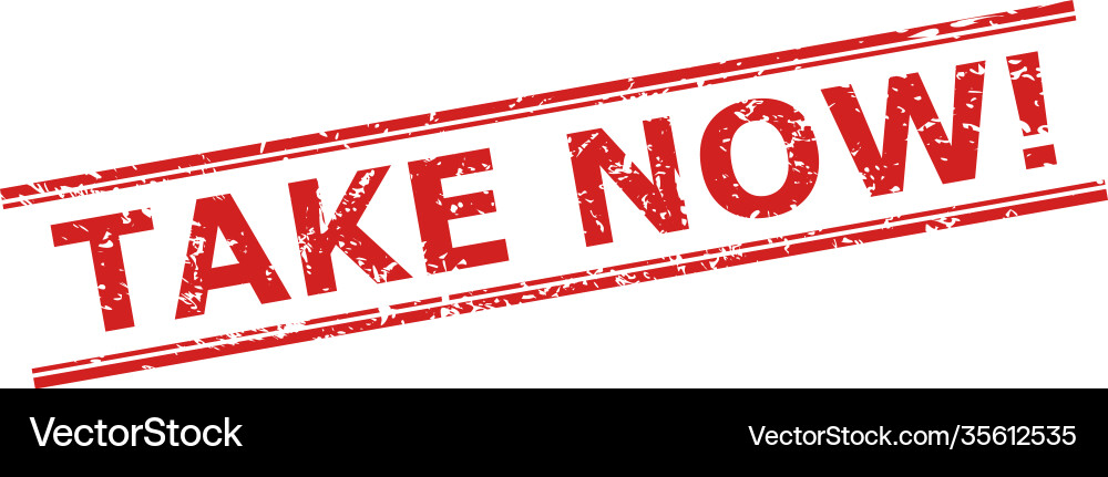 Take now exclamation watermark with grunged Vector Image