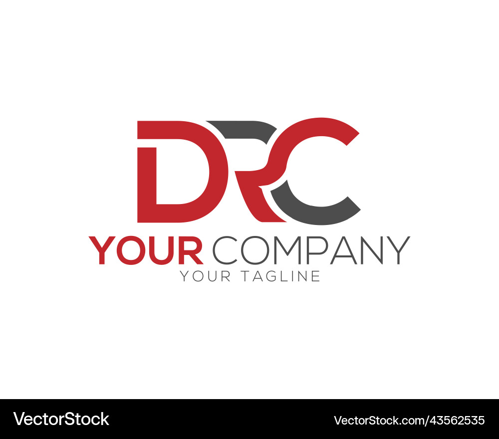 Trendy letter drc logo design Royalty Free Vector Image
