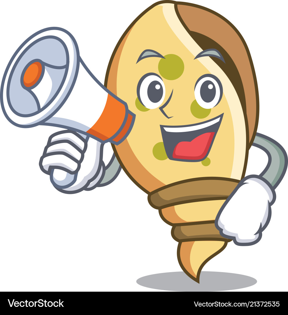 With megaphone sea shell character cartoon Vector Image