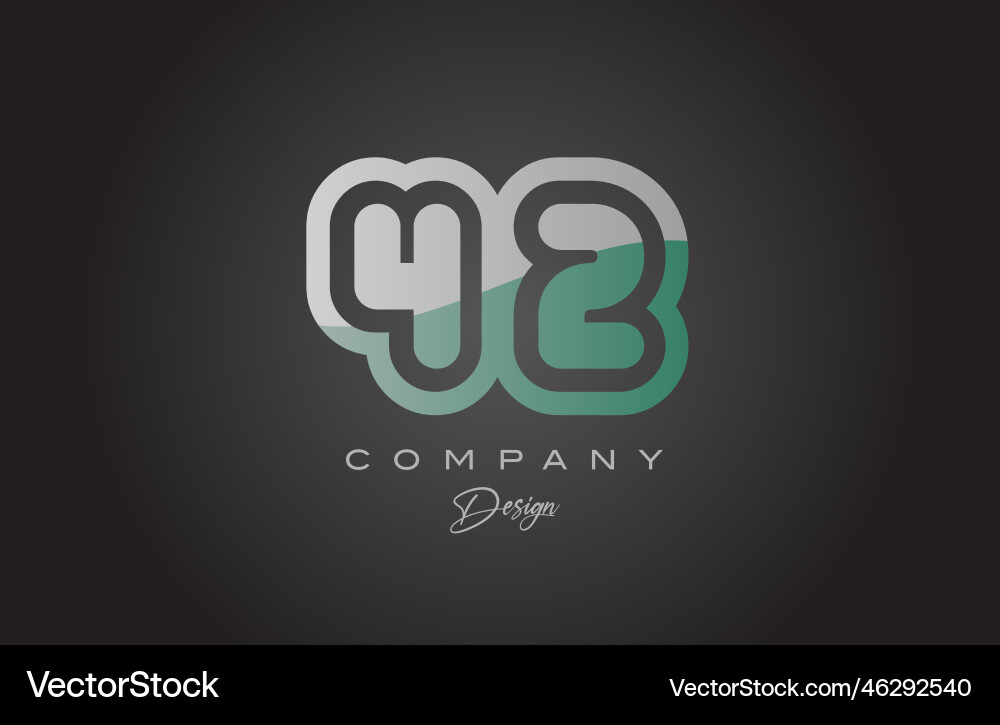 42 green grey number logo icon design creative Vector Image