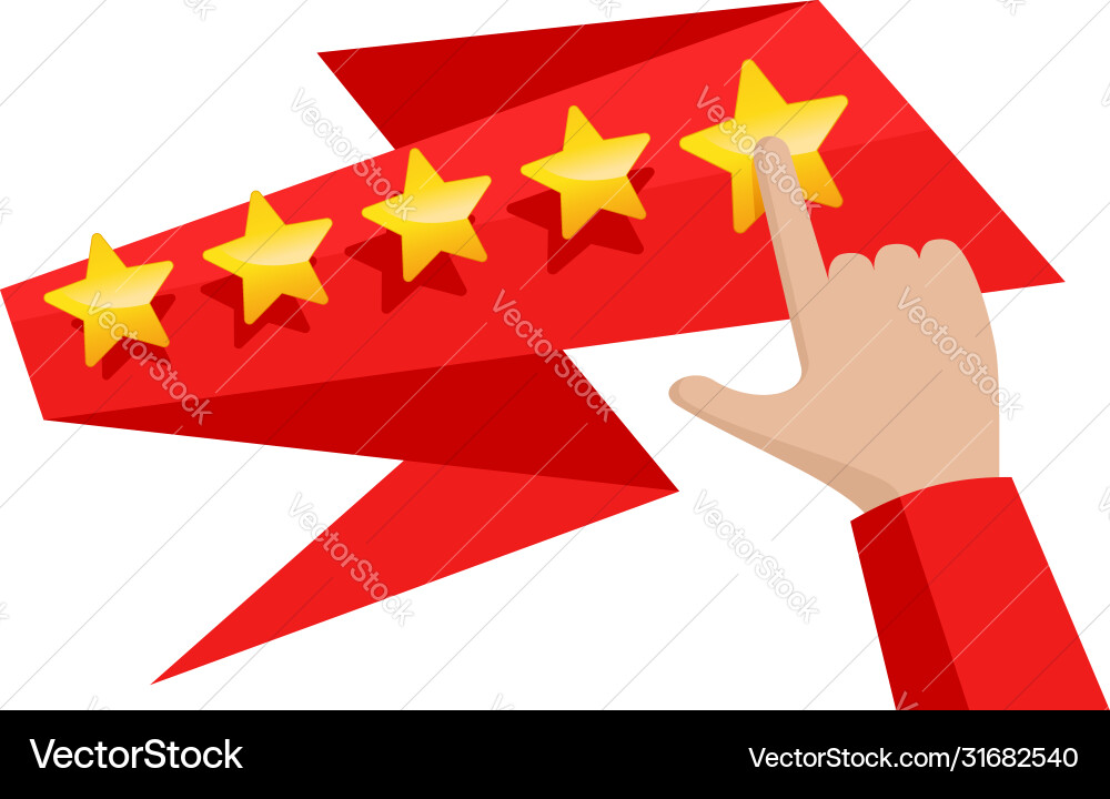 5 stars rating maximum positive Royalty Free Vector Image