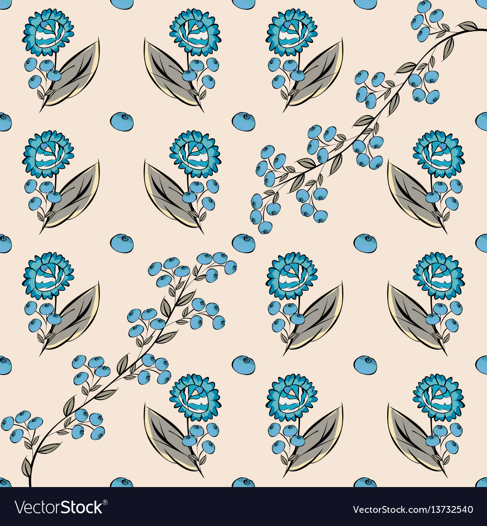 Abstract berries floral seamless pattern Vector Image