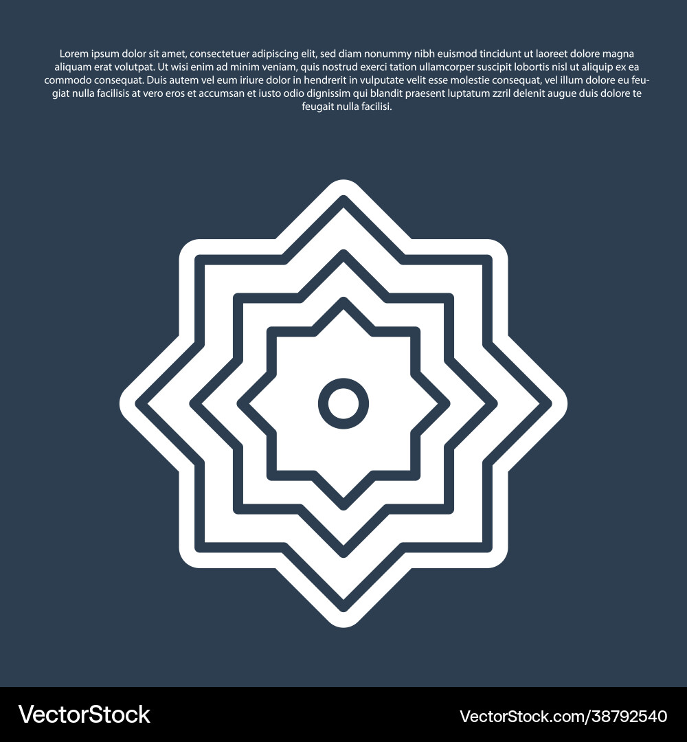 Blue line islamic octagonal star ornament icon Vector Image