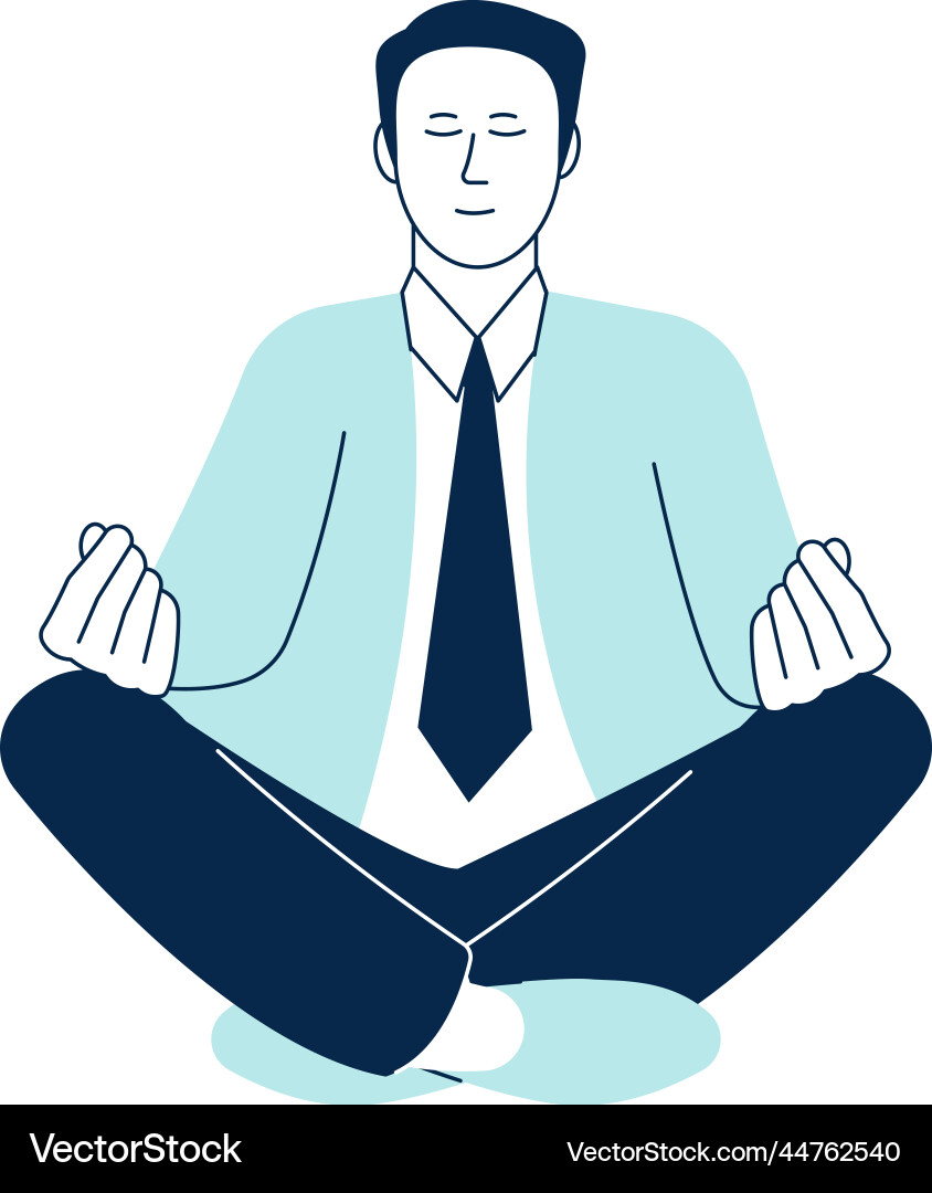 Businessman meditation mindfulness icon mind Vector Image