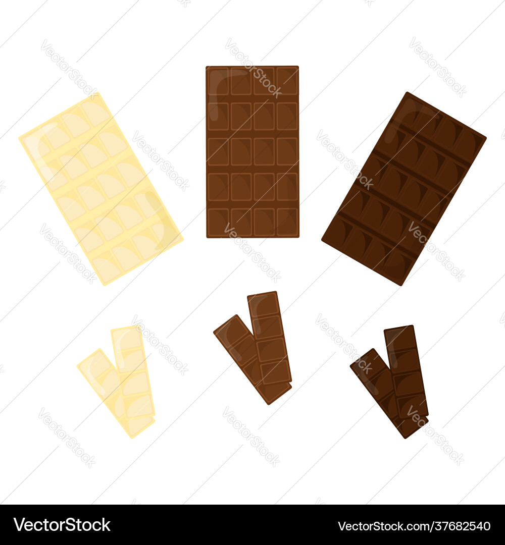Chocolate bars set isolated Royalty Free Vector Image