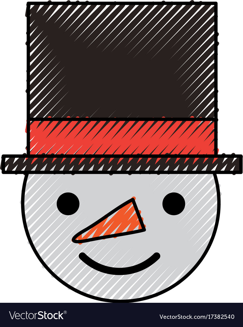 Christmas cute funny snowman character face Vector Image
