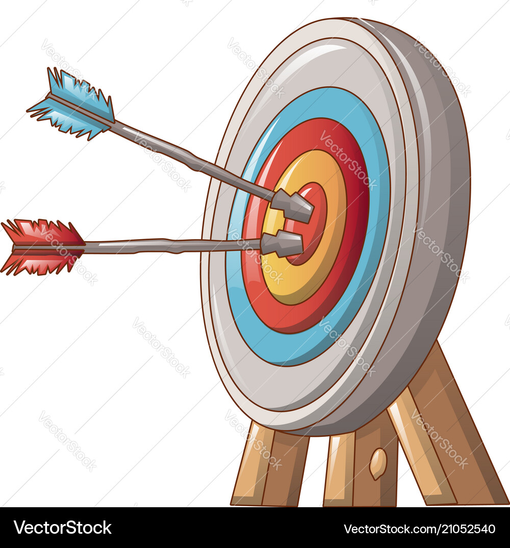 Double shot target icon cartoon style Royalty Free Vector