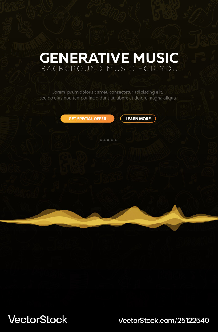 Generative music music created ai Royalty Free Vector Image