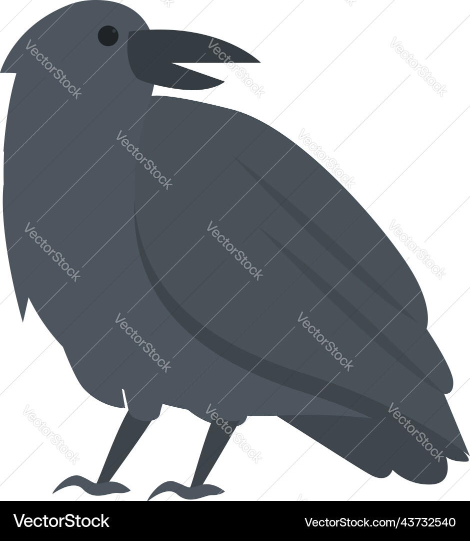 Horror bird icon cartoon raven Royalty Free Vector Image