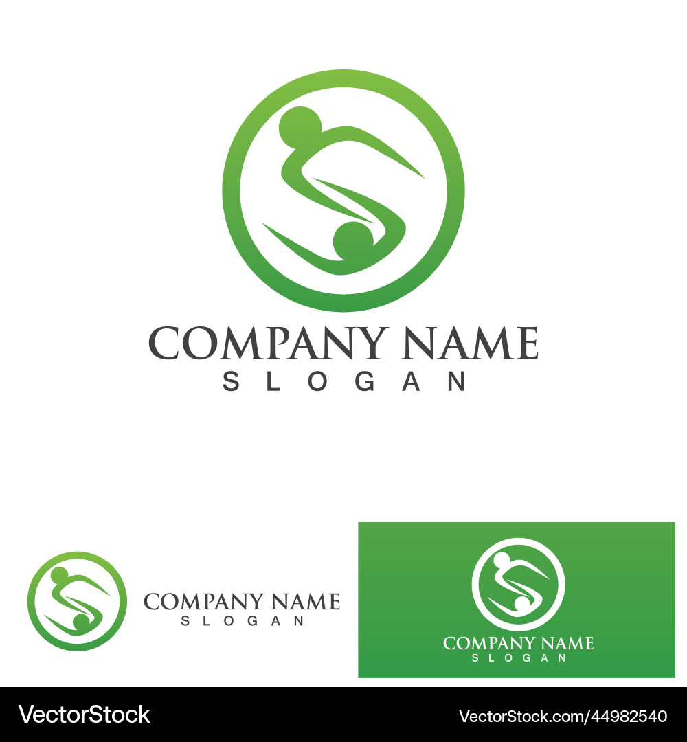 Human character s logo sign design Royalty Free Vector Image