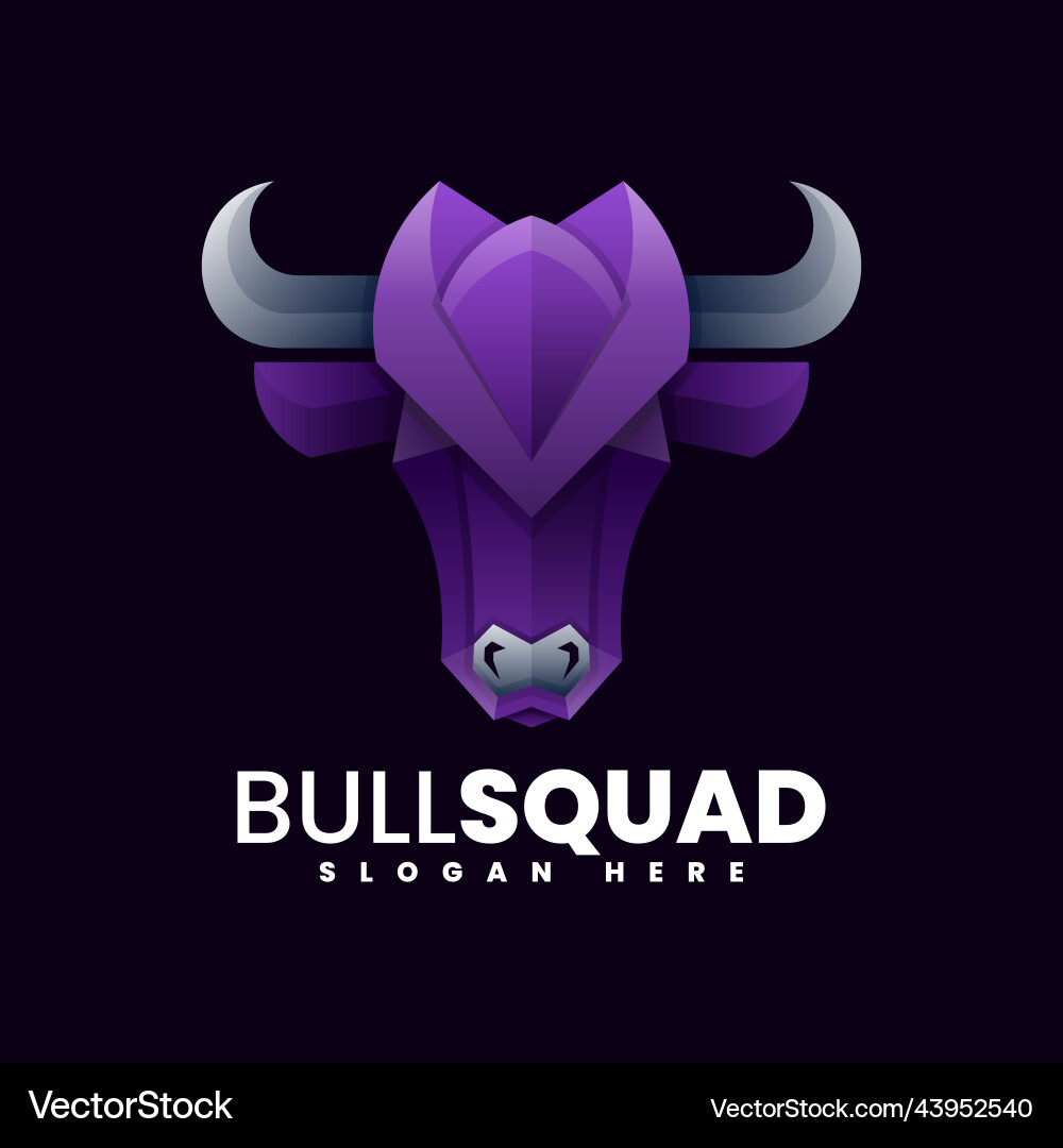 Logo strong bull gradient colorful style Vector Image