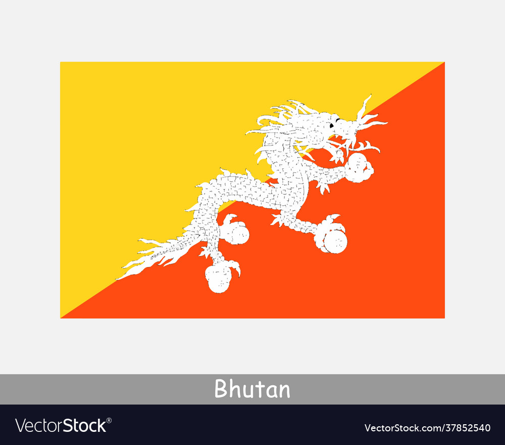 National flag bhutan bhutanese country flag Vector Image