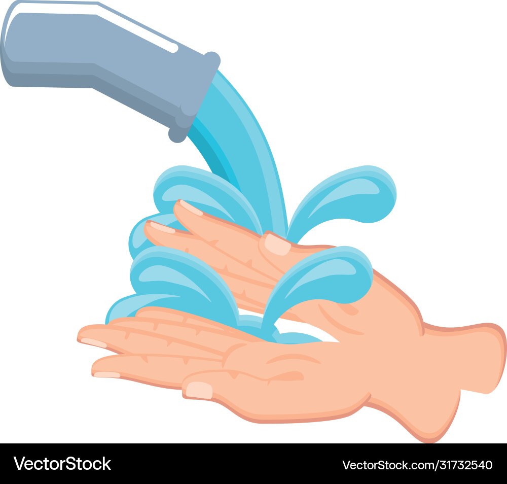 Open key with hand wash on white background Vector Image