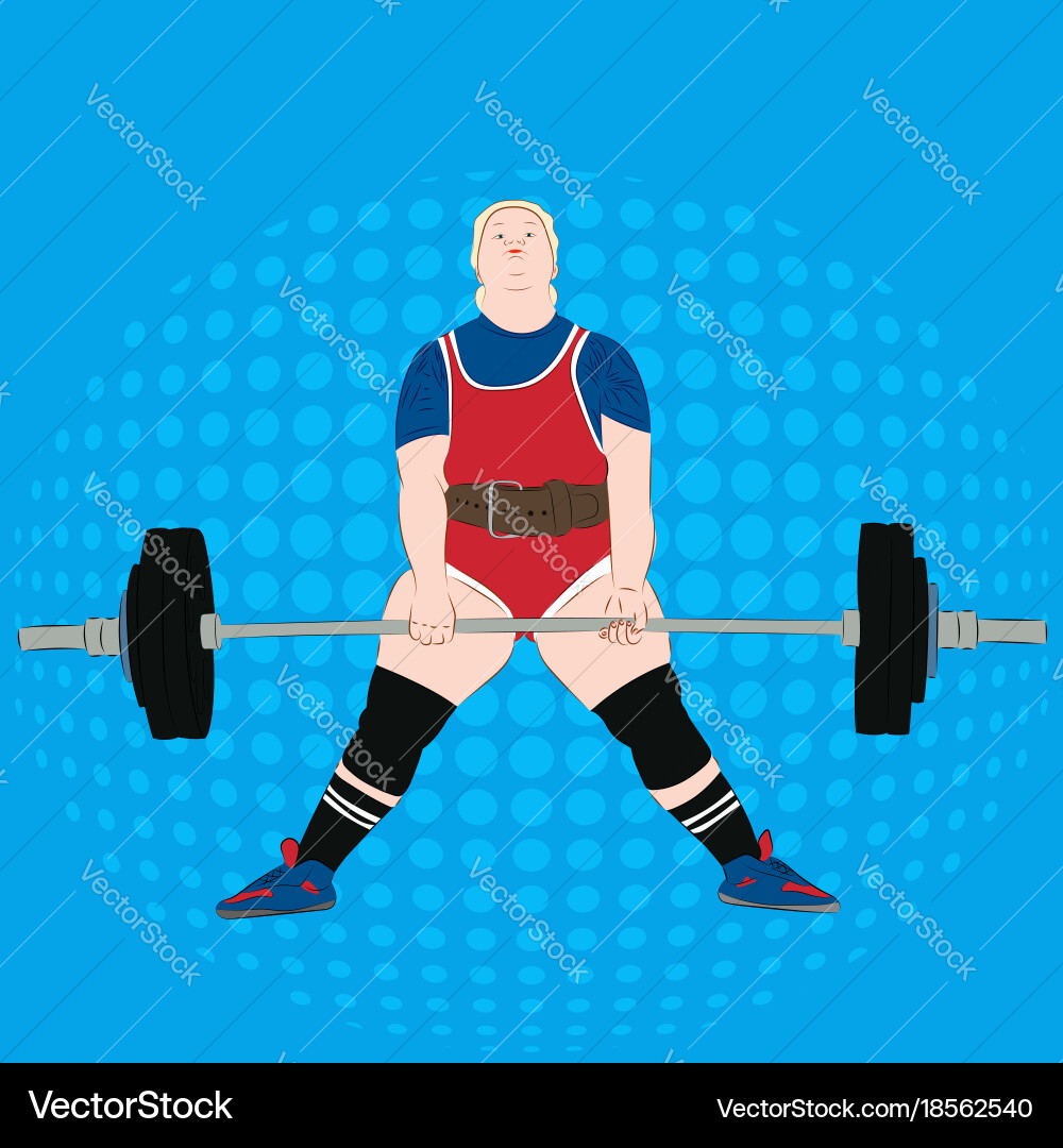 Powerlifting athlete deadlift Royalty Free Vector Image