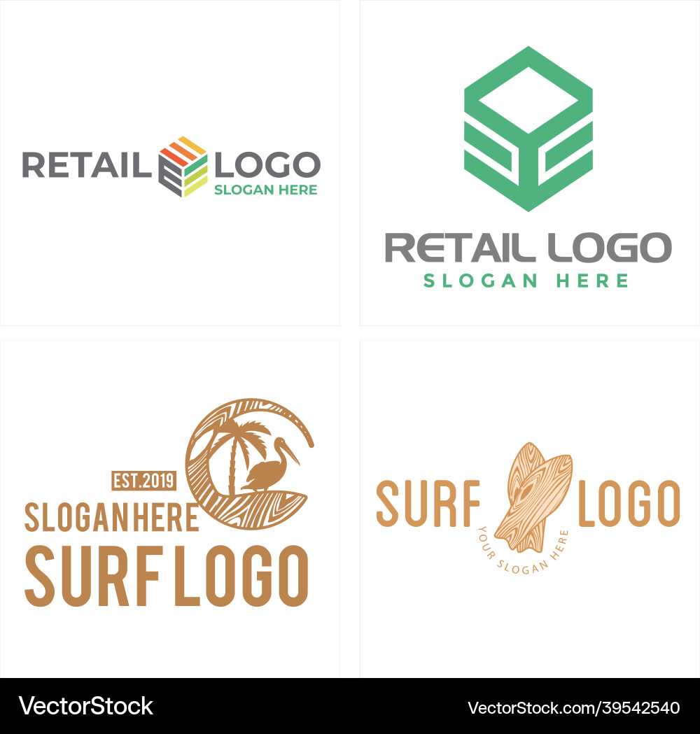 Retail market logo design Royalty Free Vector Image