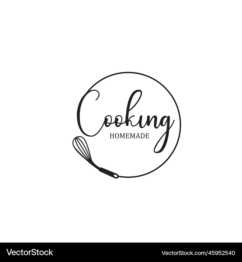 Seamless cooking logo design Royalty Free Vector Image
