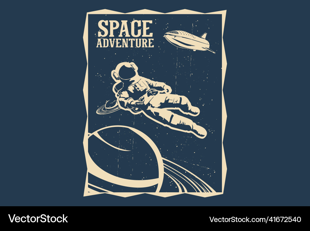 Space adventure astronaut silhouette design Vector Image