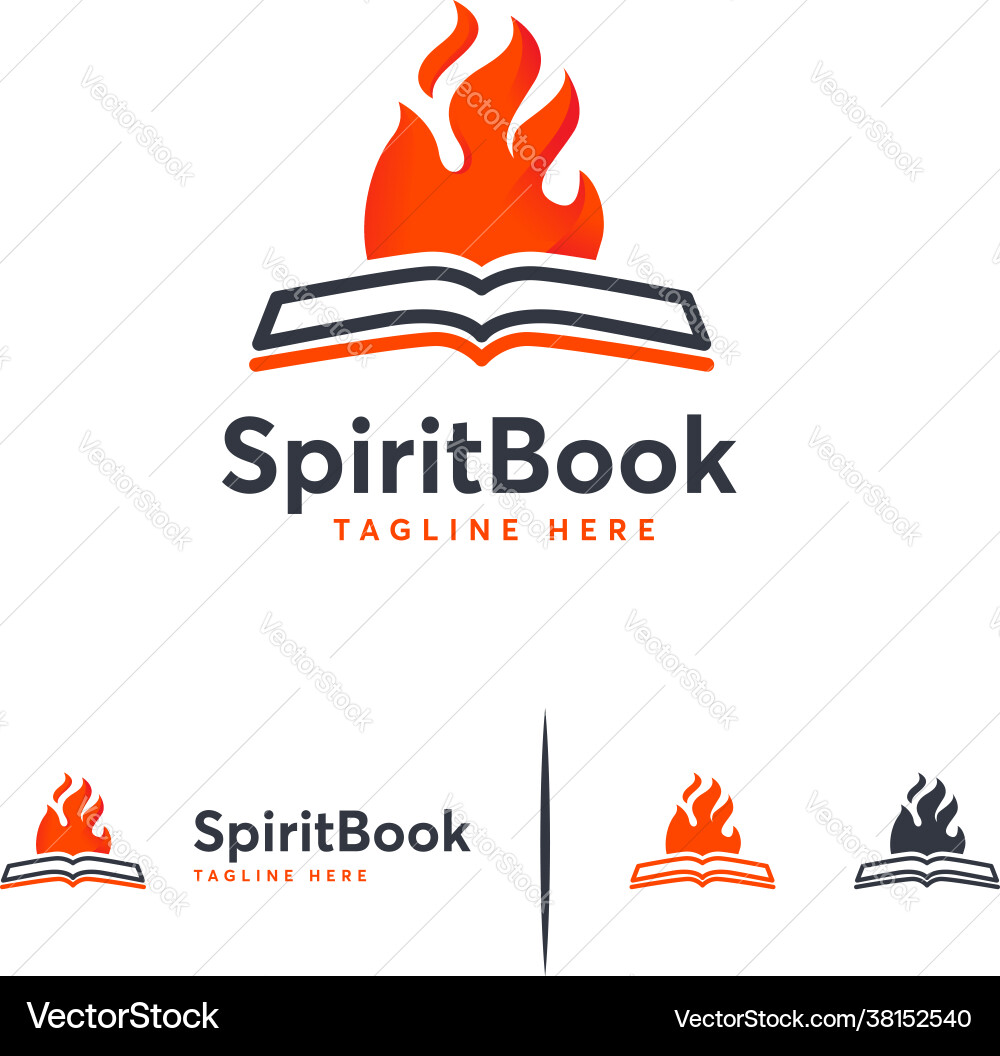 Spirit book logo designs hot learn Royalty Free Vector Image