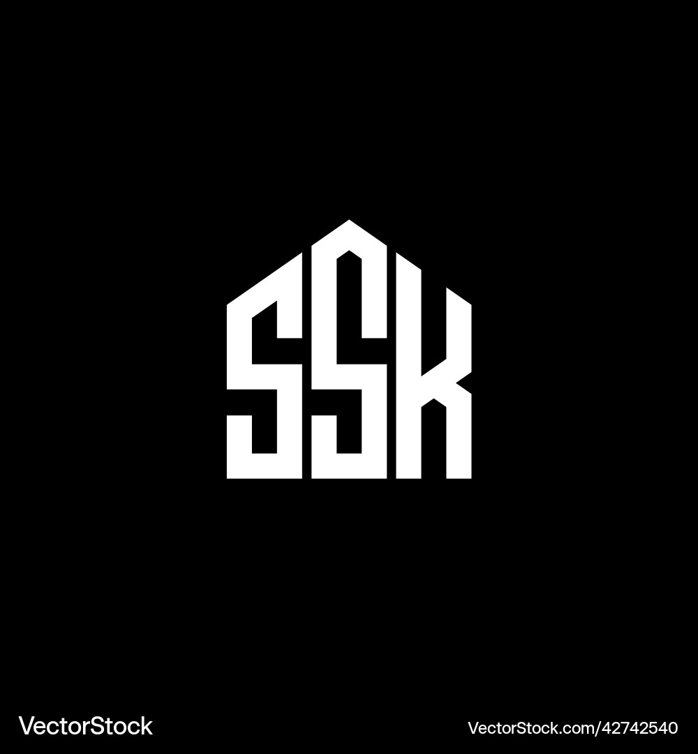 Ssk letter logo design on black background Vector Image