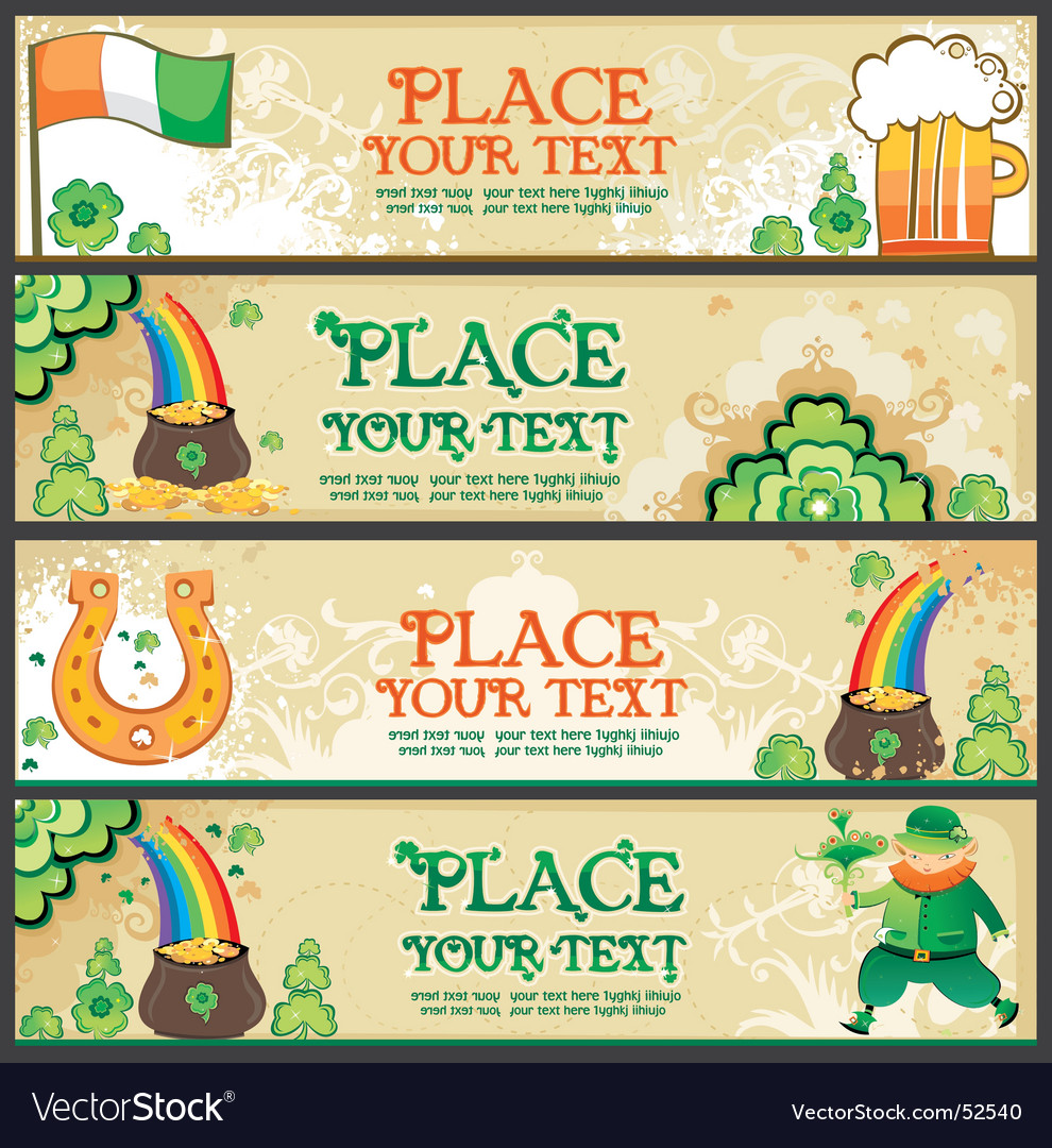 St patricks day banners Royalty Free Vector Image