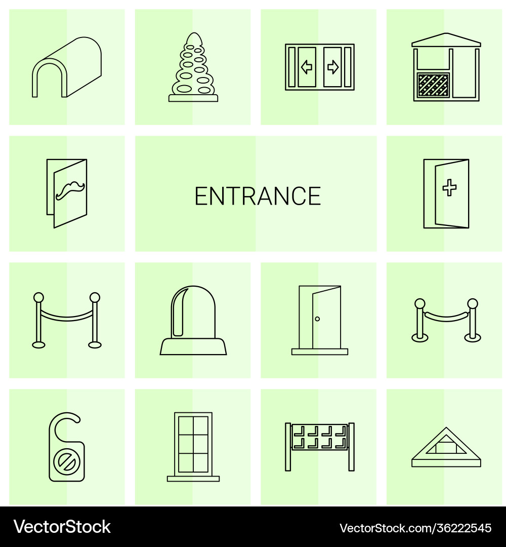 14 entrance icons Royalty Free Vector Image - VectorStock