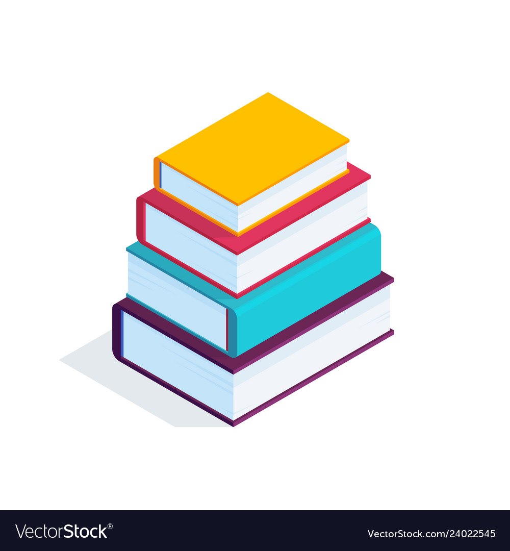 3d stack books Royalty Free Vector Image - VectorStock