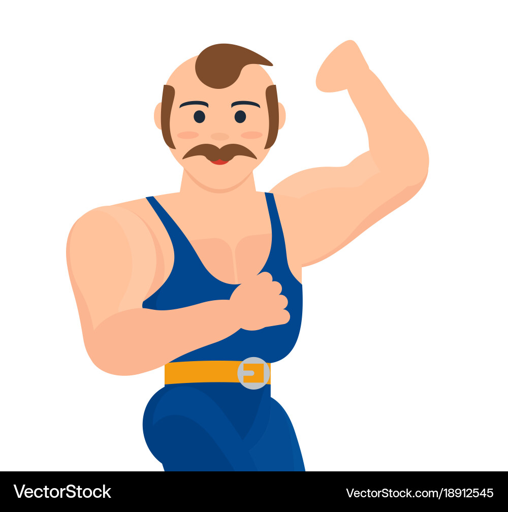 Athlete demonstrates muscles strength agility Vector Image