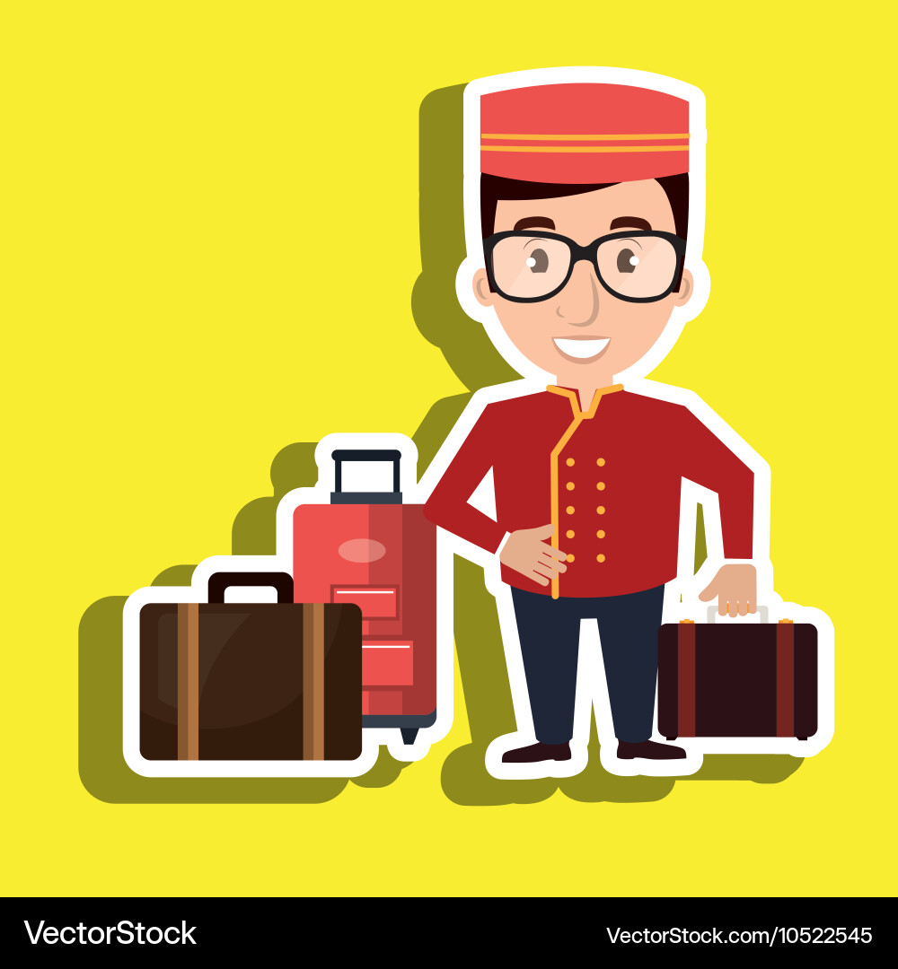Bellman hotel employee icon Royalty Free Vector Image