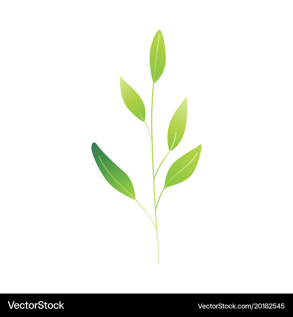 Cartoon abstract green plant icon Royalty Free Vector Image