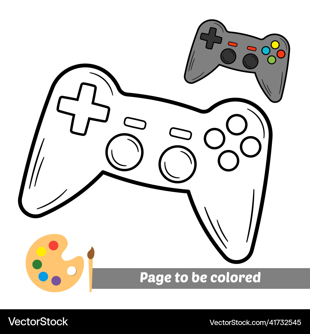 Coloring book for kids joystick Royalty Free Vector Image