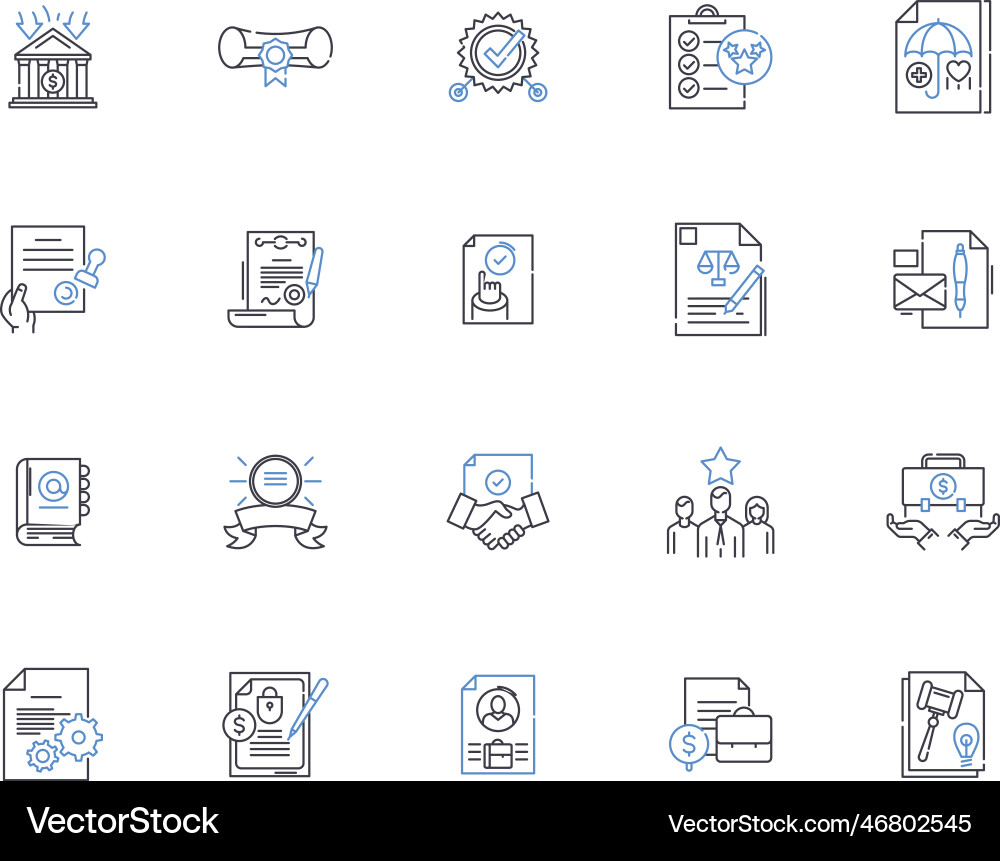 Compliant line icons collection conforming Vector Image